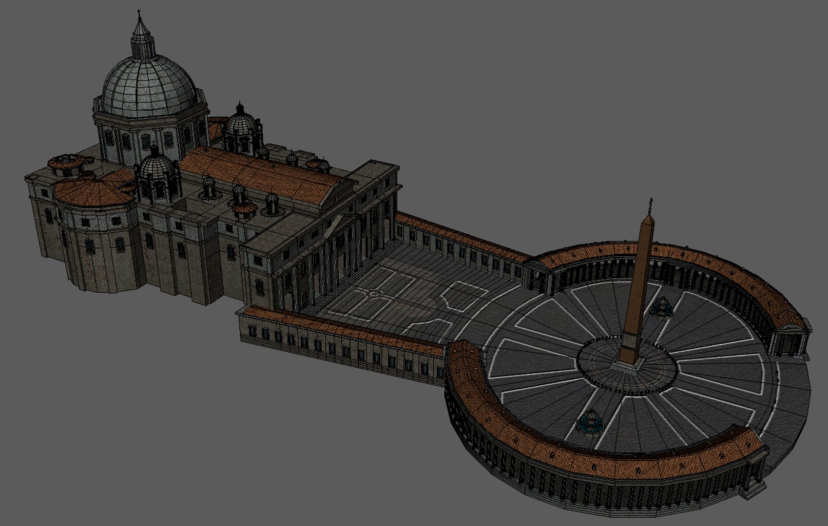 Piazza St Peter 3d Model