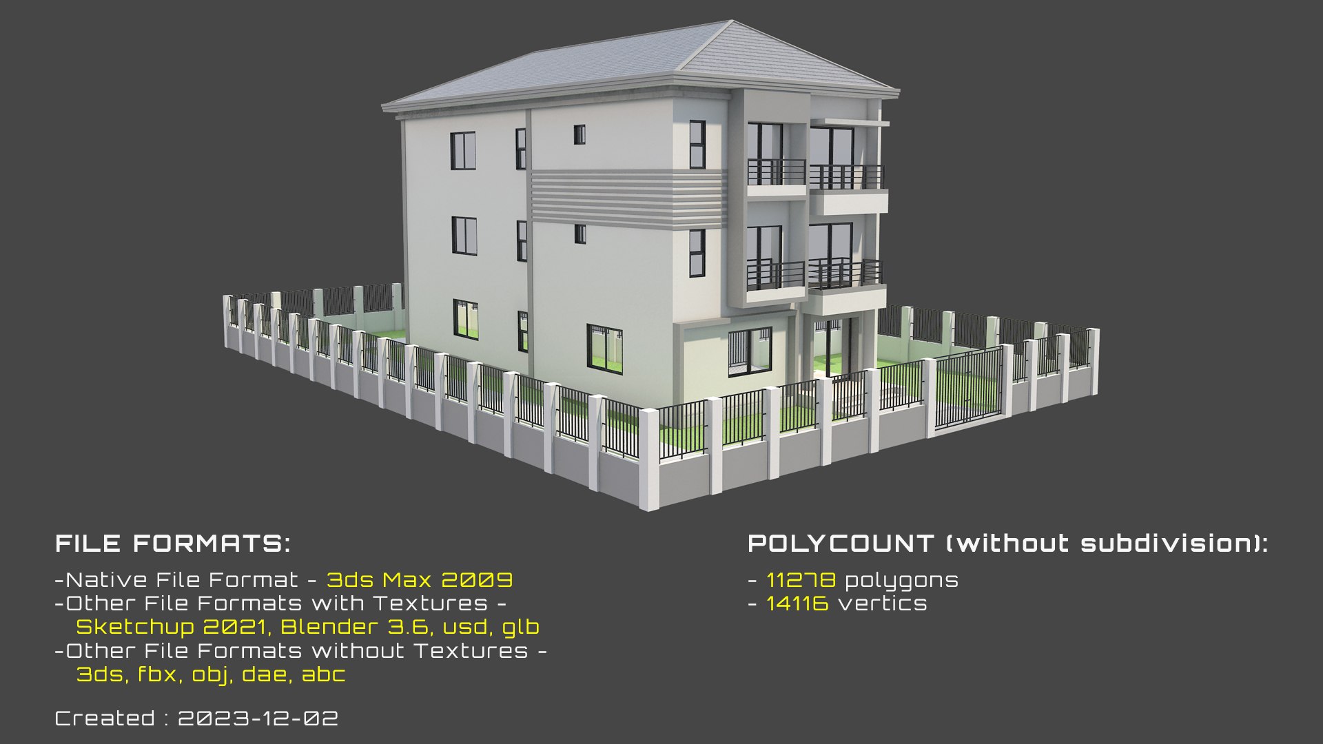 Multi Family House3 Model - TurboSquid 2514463