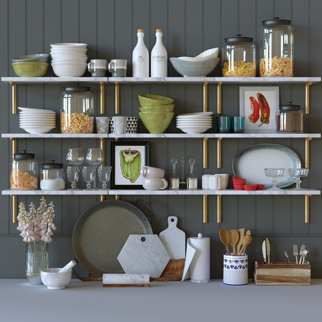 Kitchen Decor Set 3D - TurboSquid 1325824