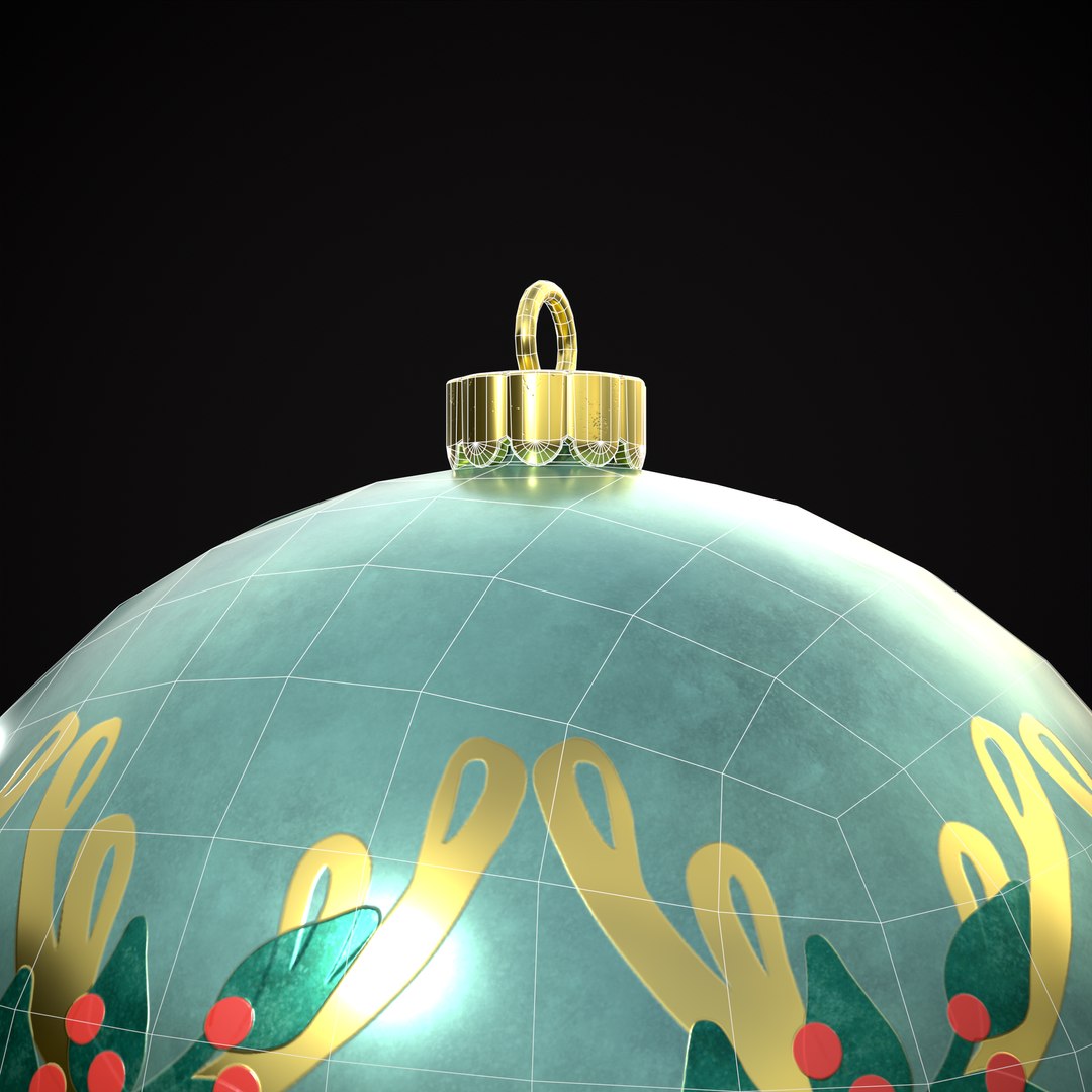 3D Teal Deer And Mistletoe Bulb - TurboSquid 2015589