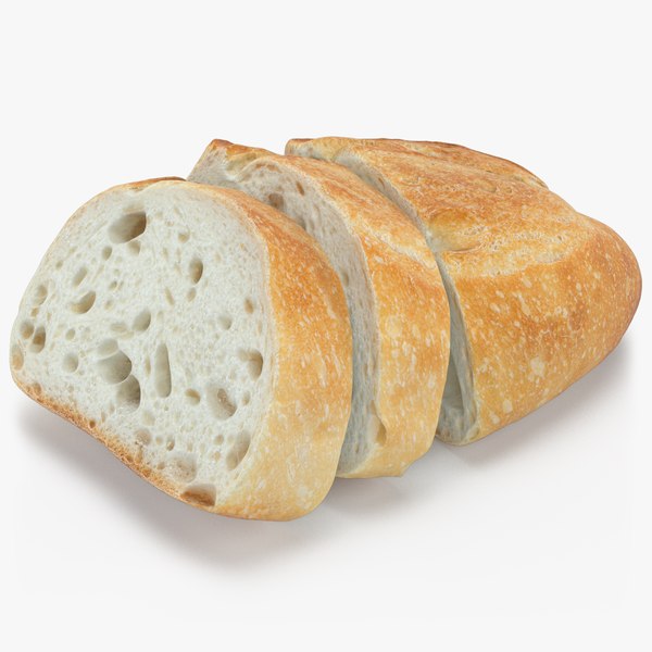 3D Batard Bread Slice 01 - TurboSquid 1834439