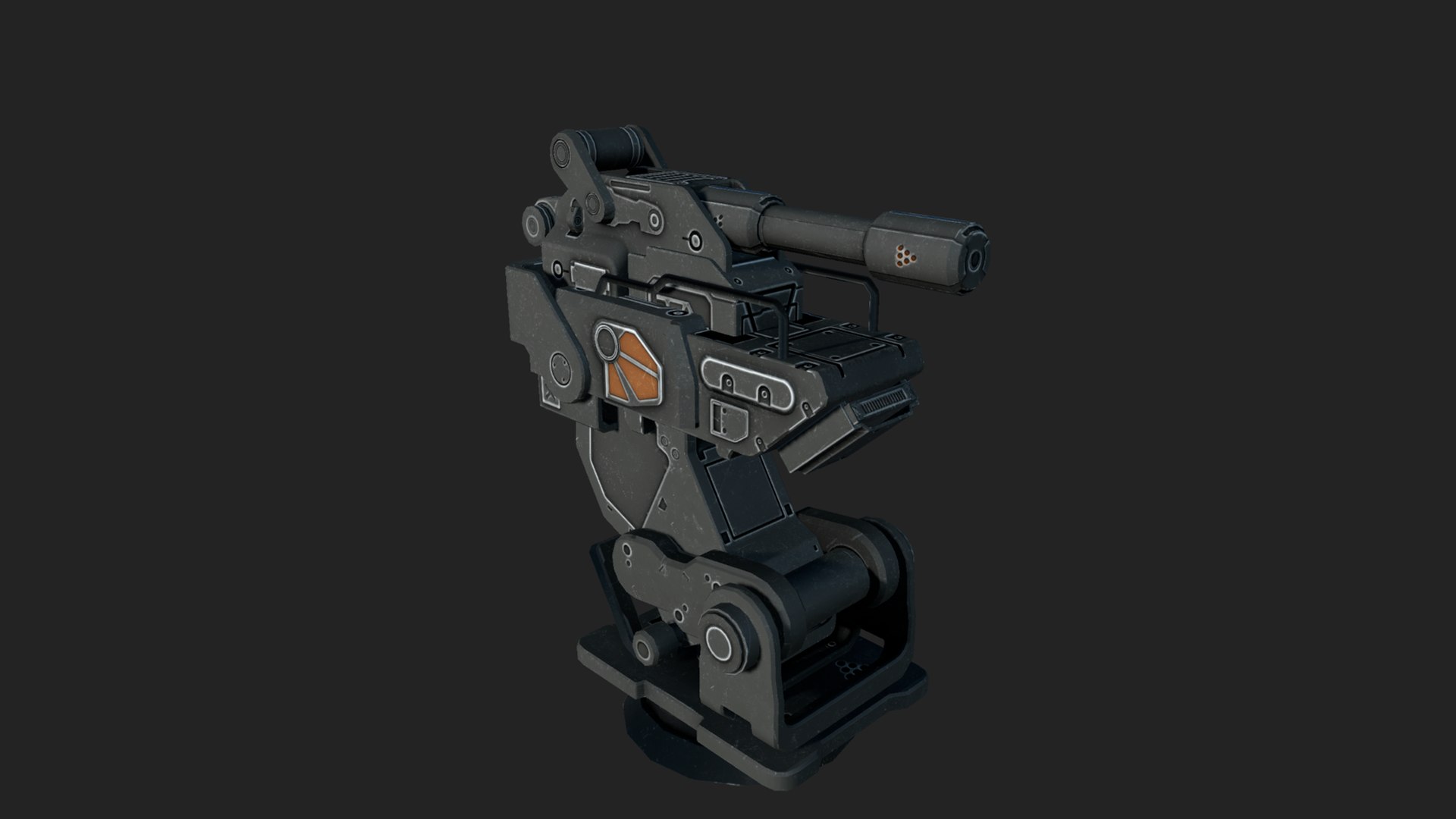 Gameready Sci-fi Turret Animation 3D Model - TurboSquid 1201693