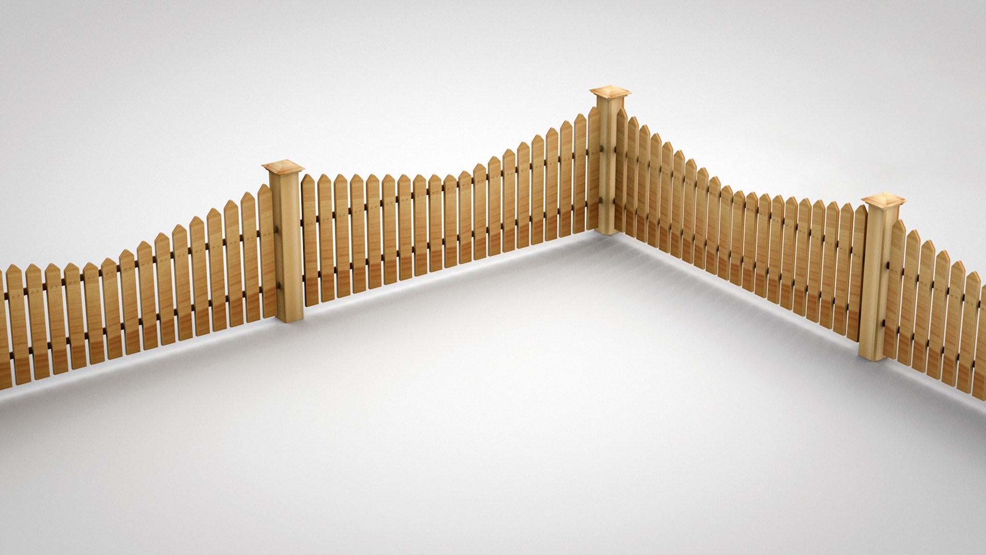 3D Wood Picket Fence model - TurboSquid 2072592
