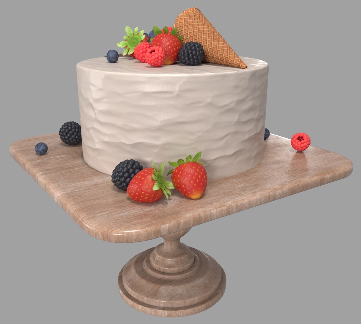 3D Cake with berries - TurboSquid 1865577