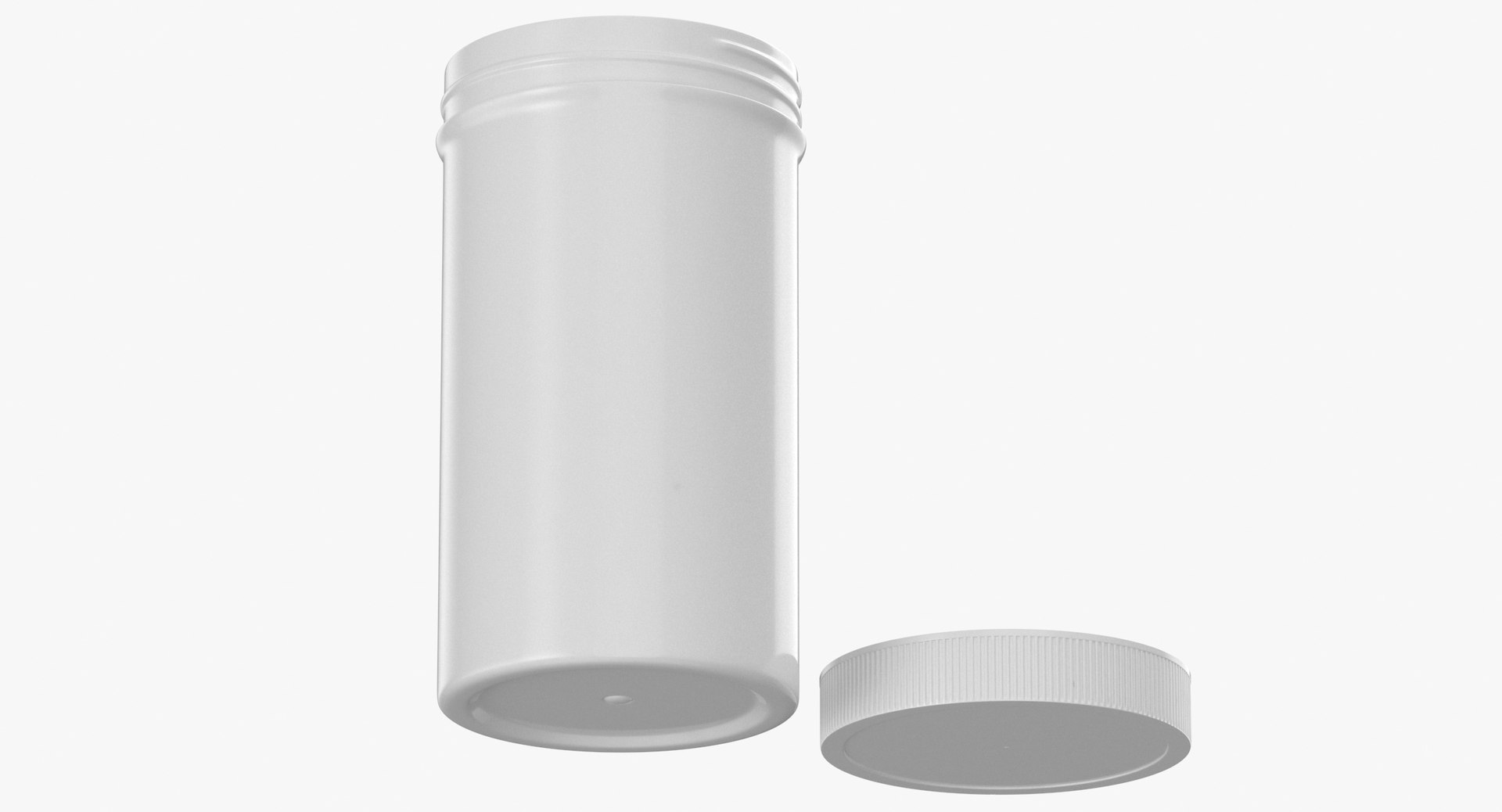 3D Model 32 Oz Wide Mouth Tall Plastic Jars Collection With Laying Caps ...
