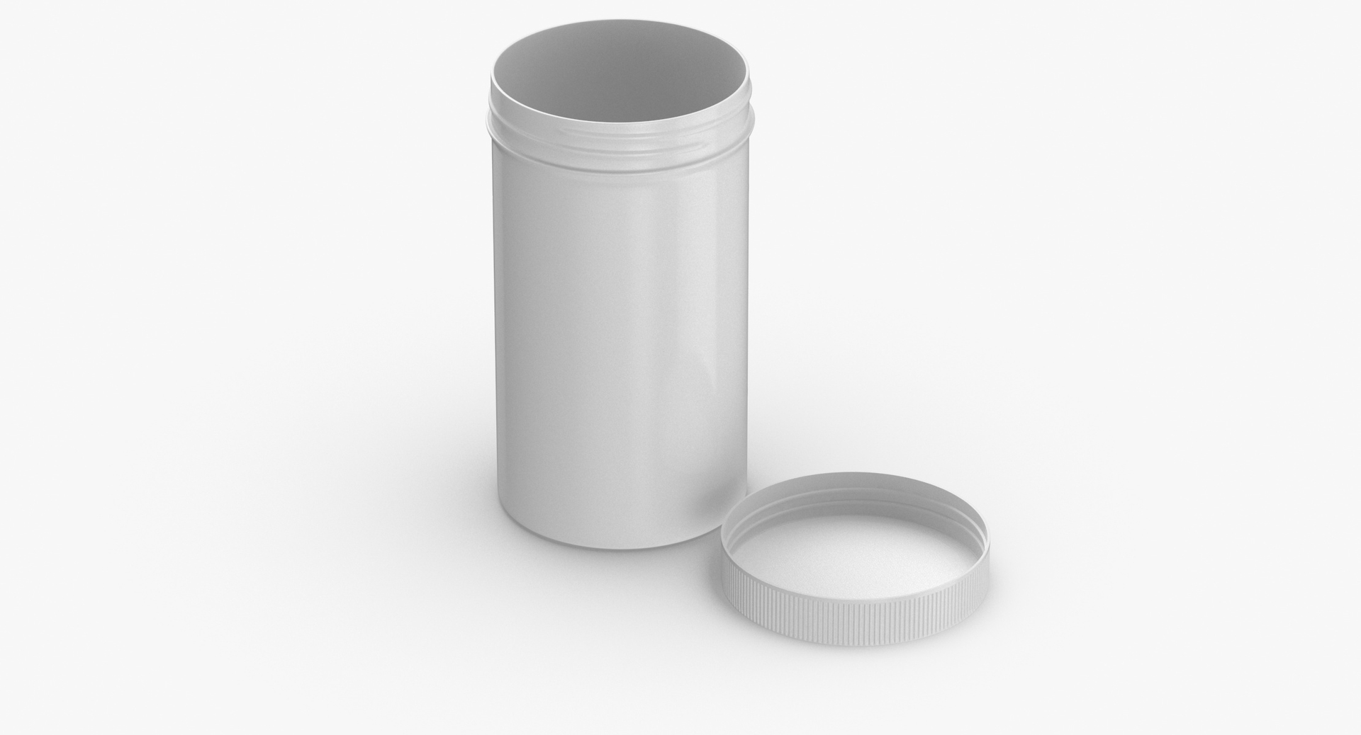 3D Model 32 Oz Wide Mouth Tall Plastic Jars Collection With Laying Caps ...