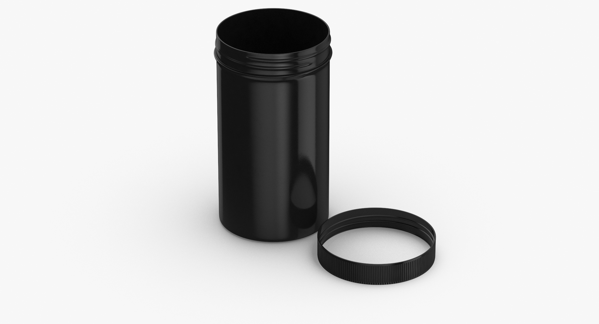 3D Model 32 Oz Wide Mouth Tall Plastic Jars Collection With Laying Caps ...