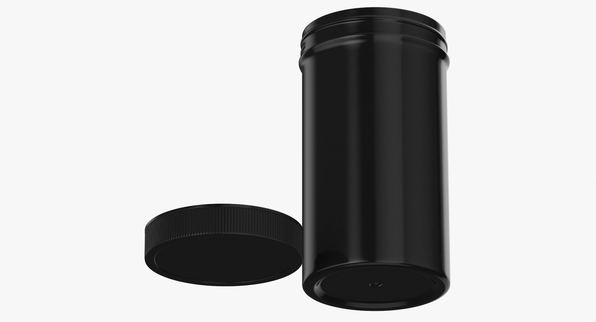 3D Model 32 Oz Wide Mouth Tall Plastic Jars Collection With Laying Caps ...