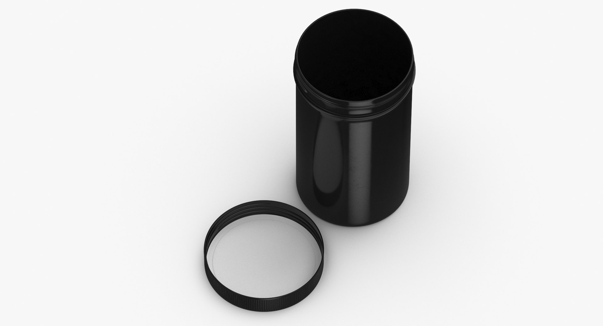 3D Model 32 Oz Wide Mouth Tall Plastic Jars Collection With Laying Caps ...