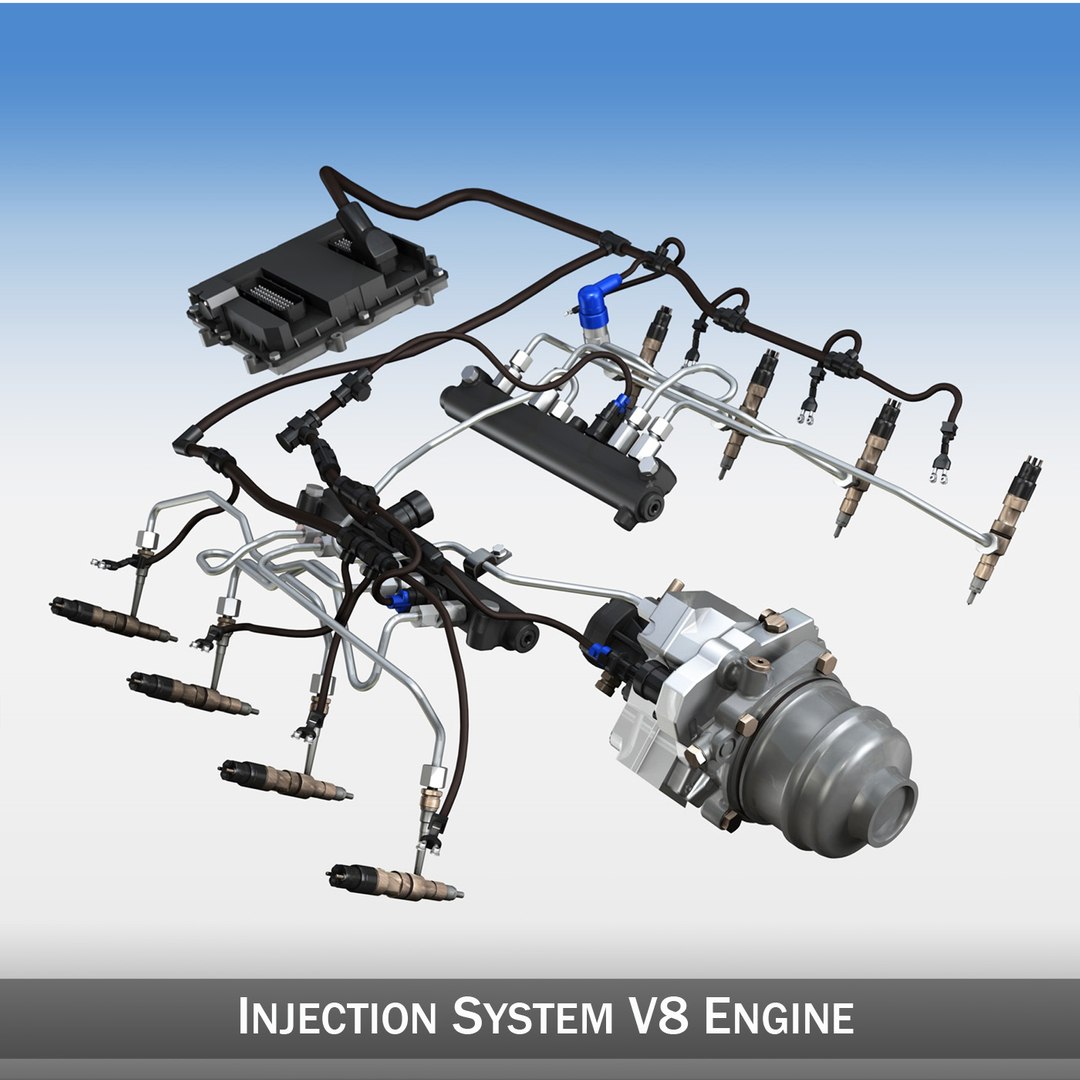 Injection V8 Engine 8 3d Model