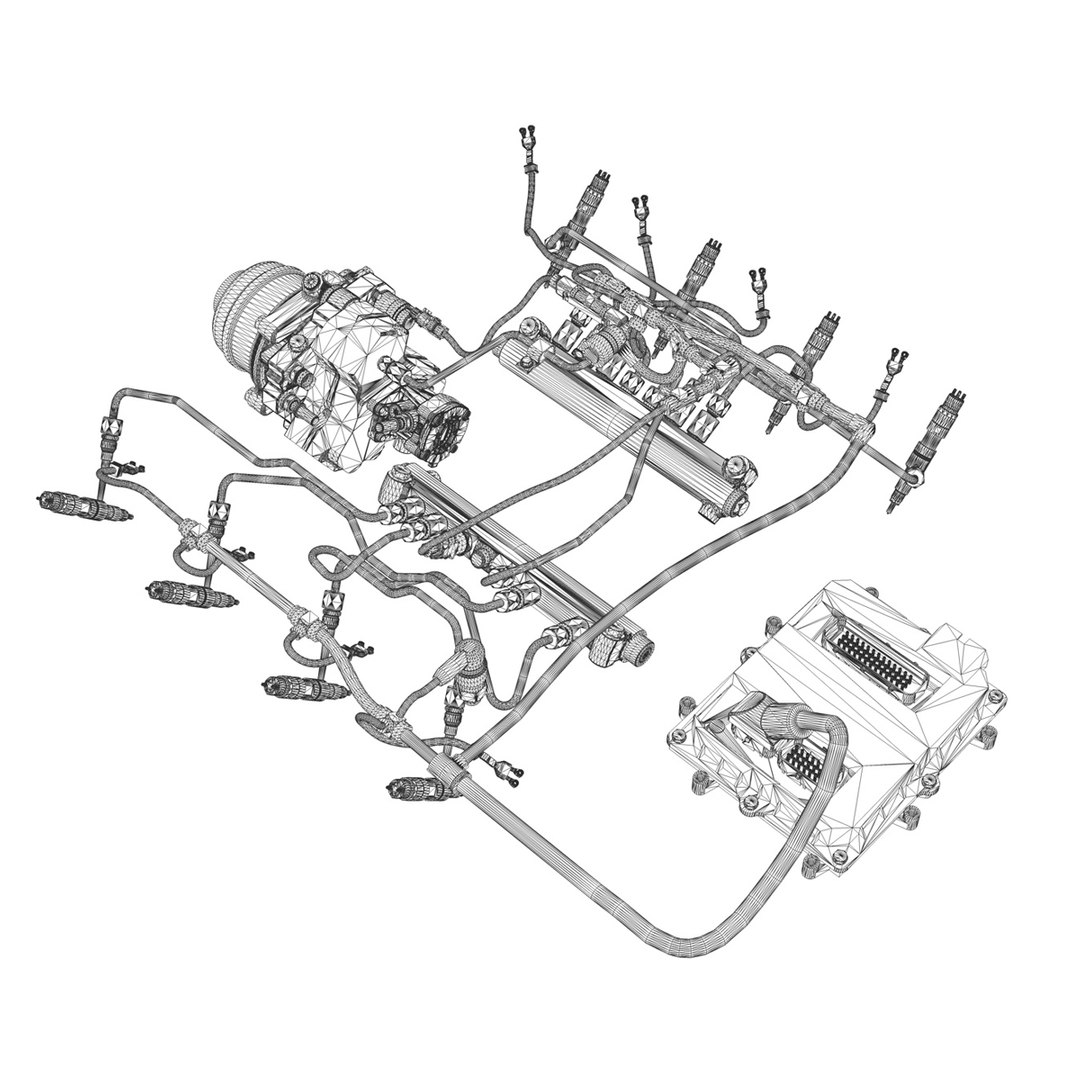 Injection V8 Engine 8 3d Model