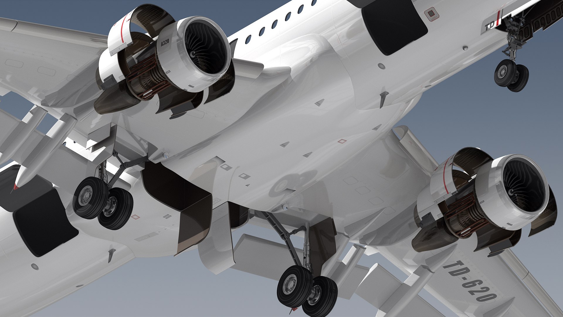 3d model a320-200 generic white plane