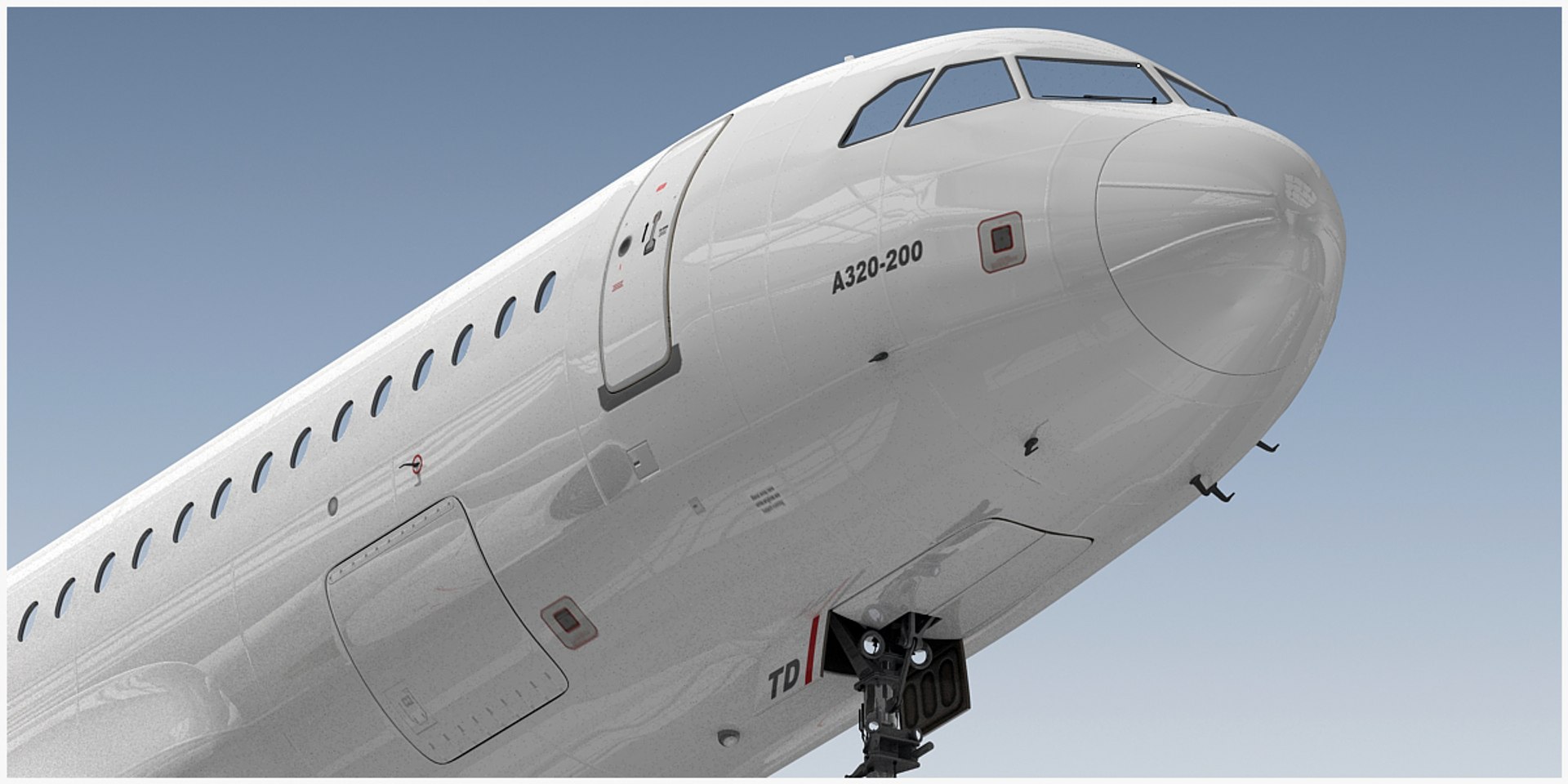 3d model a320-200 generic white plane