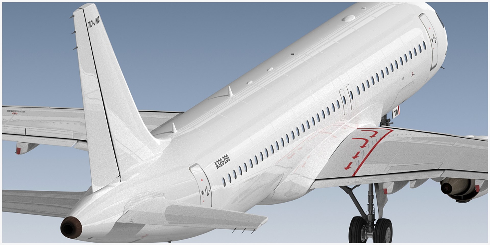 3d model a320-200 generic white plane