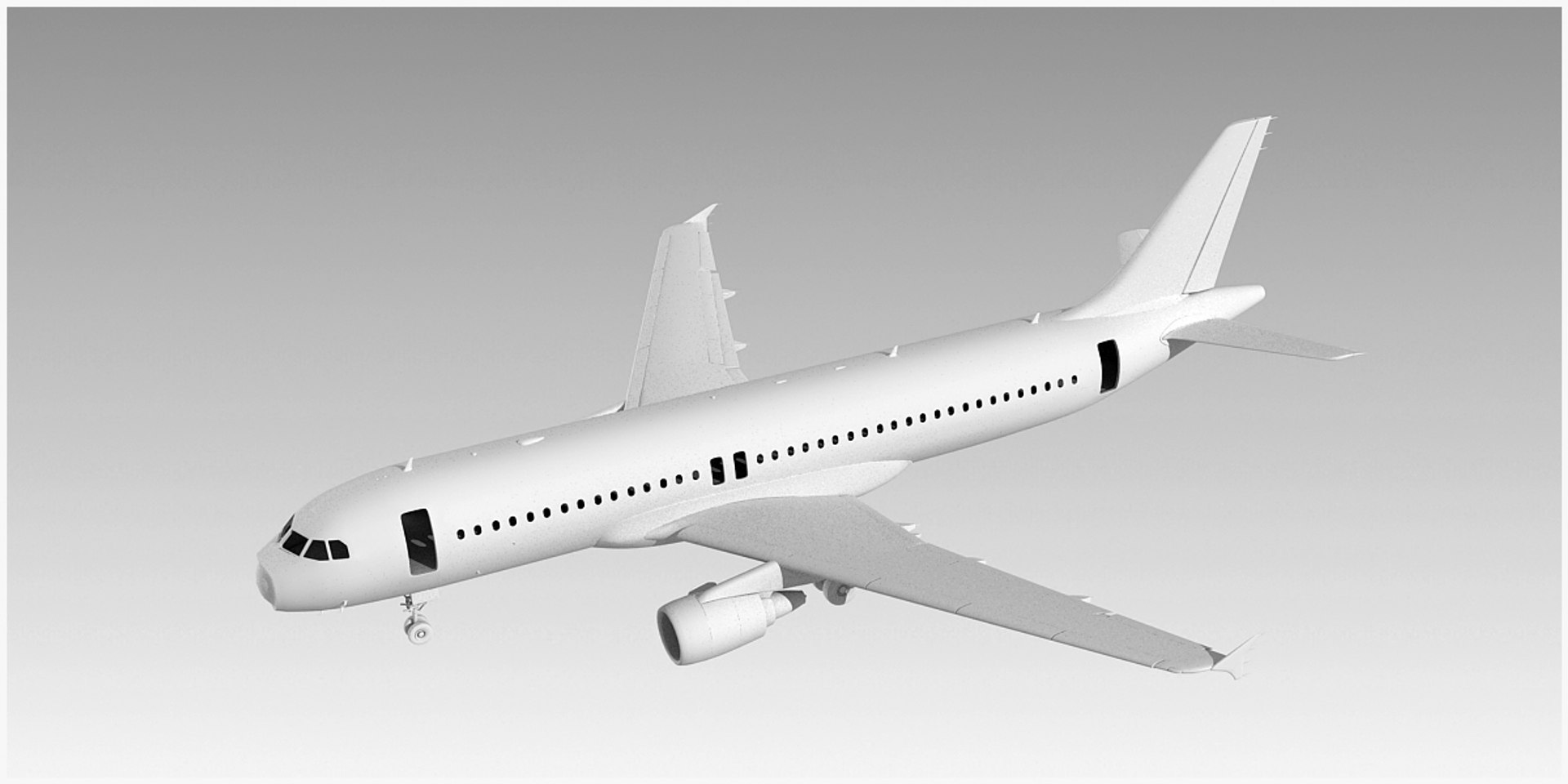 3d model a320-200 generic white plane