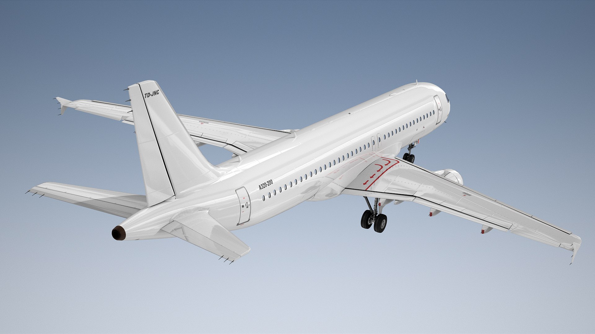 3d model a320-200 generic white plane