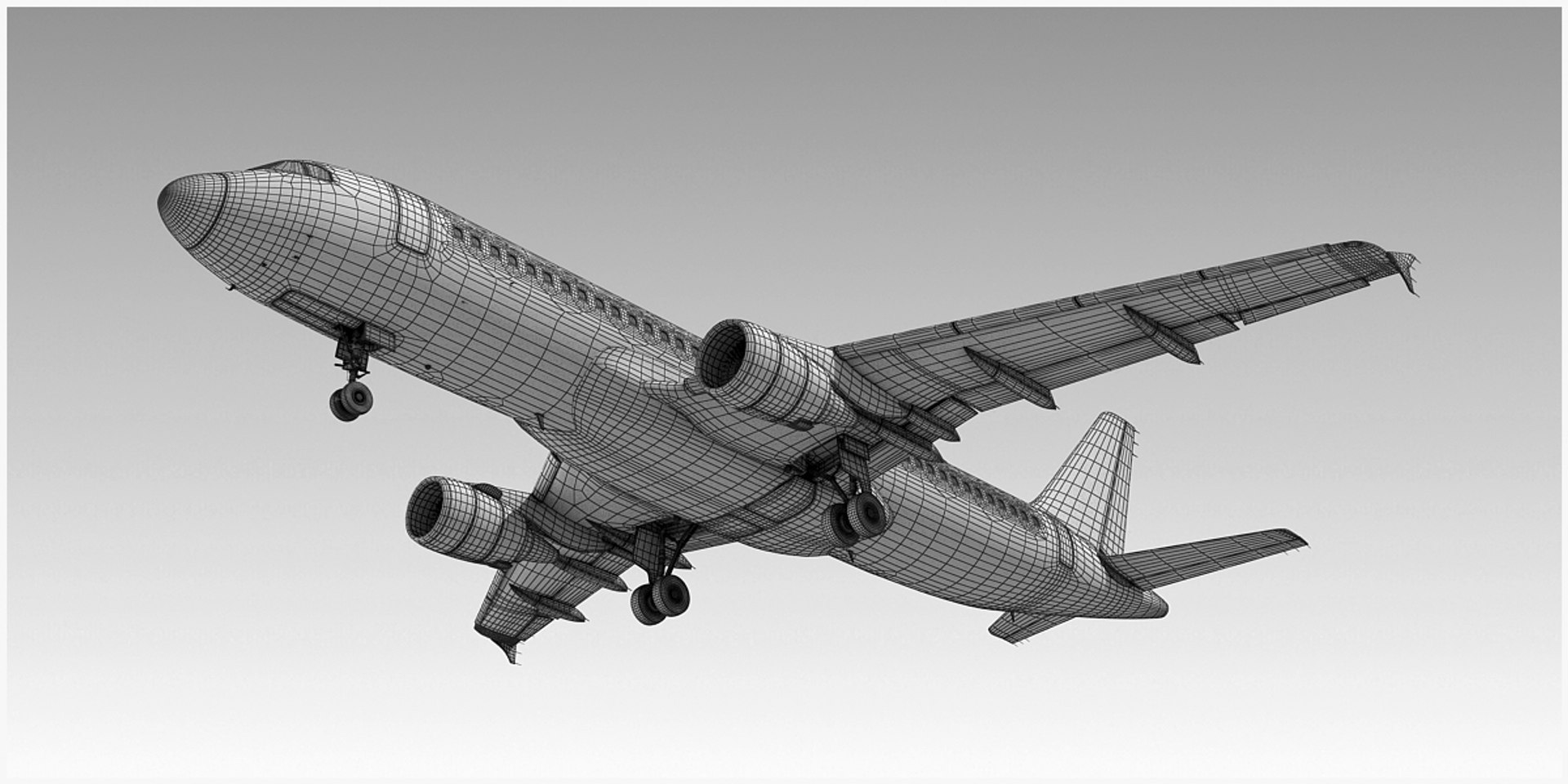 3d model a320-200 generic white plane