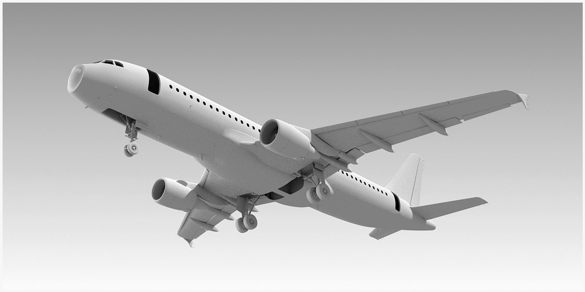 3d model a320-200 generic white plane
