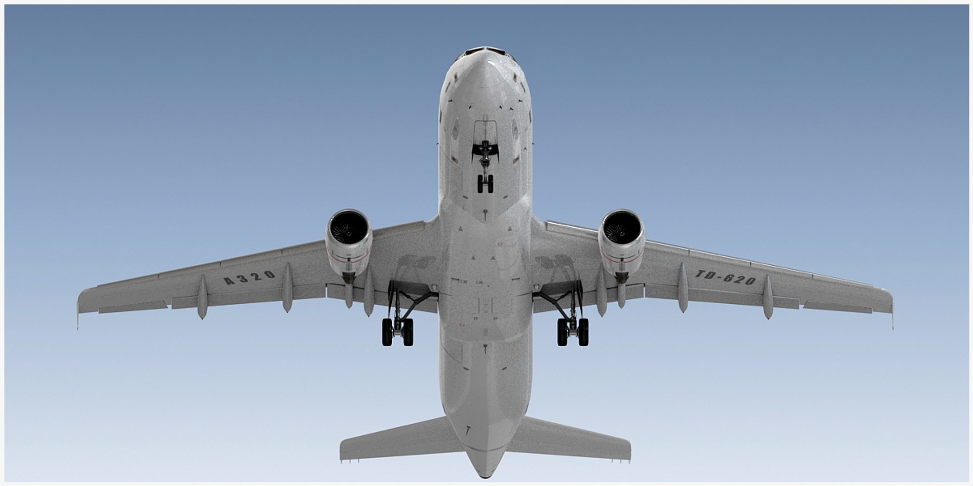 3d model a320-200 generic white plane
