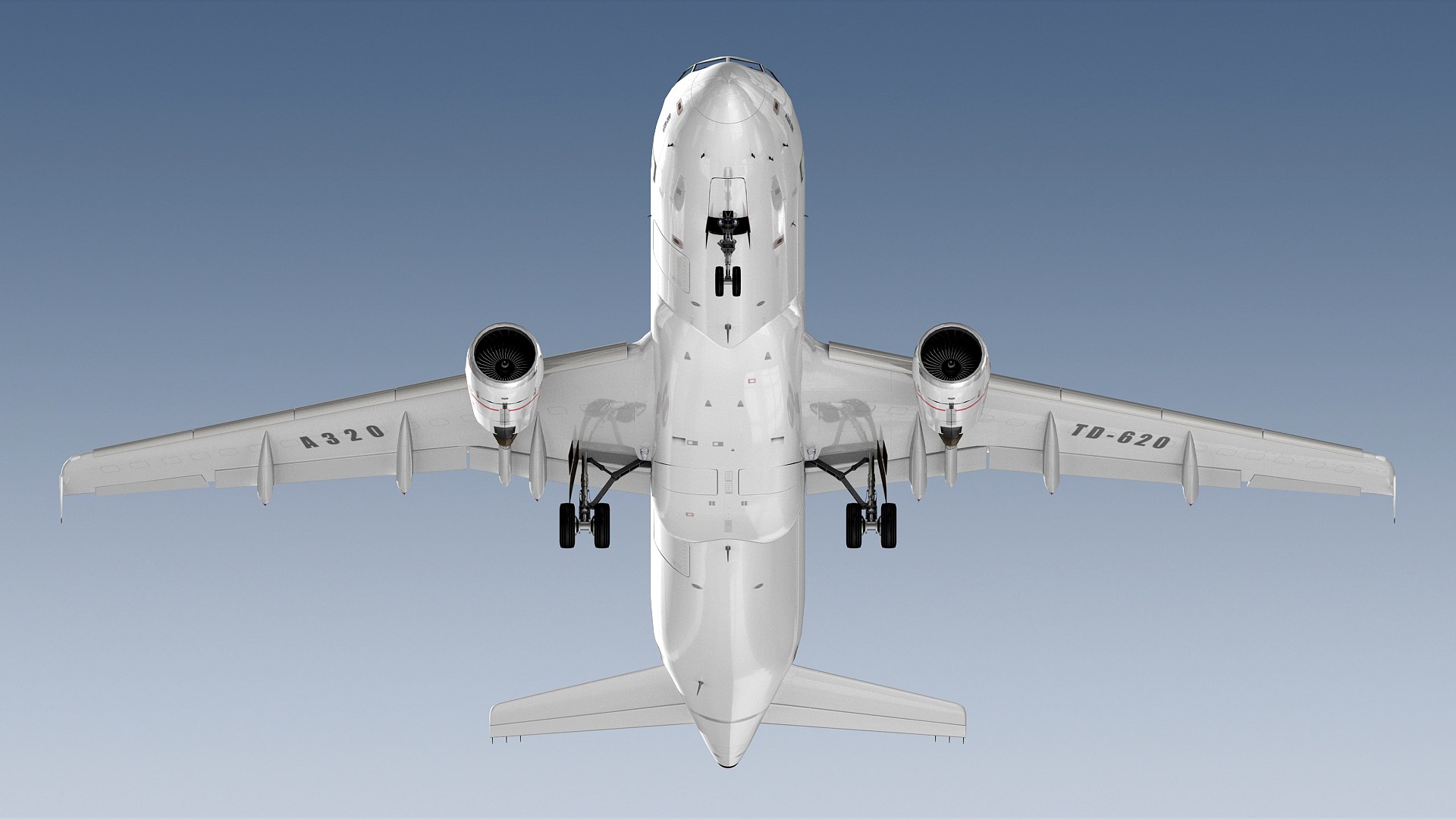 3d model a320-200 generic white plane