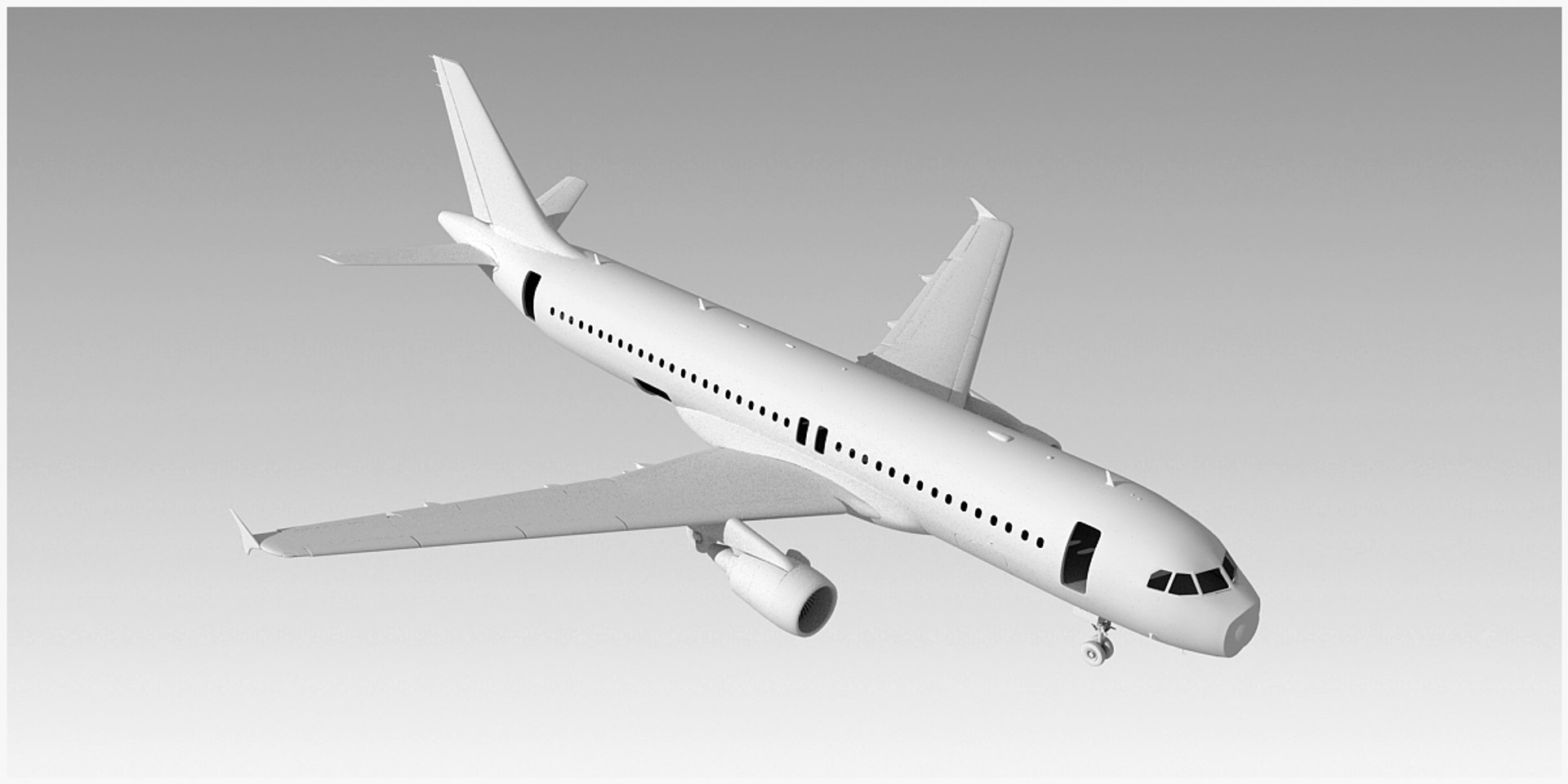 3d model a320-200 generic white plane