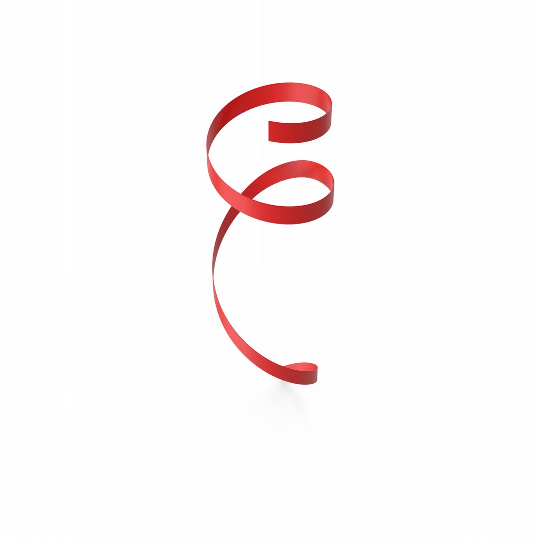 Red Curly Ribbon 3D - TurboSquid 2281126
