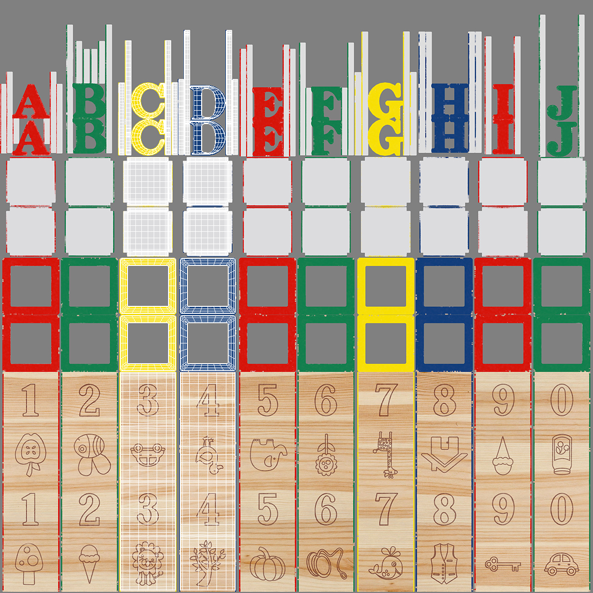 modelo 3d Bloques de letras de madera - TurboSquid 1341314