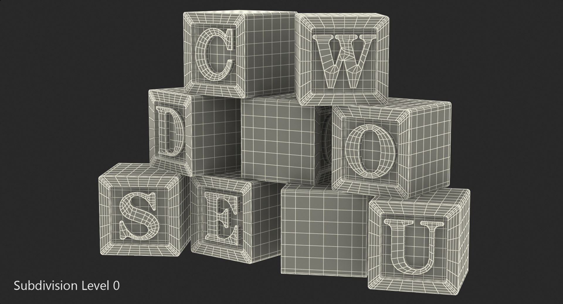3D Wooden Letter Blocks Model - TurboSquid 1341314
