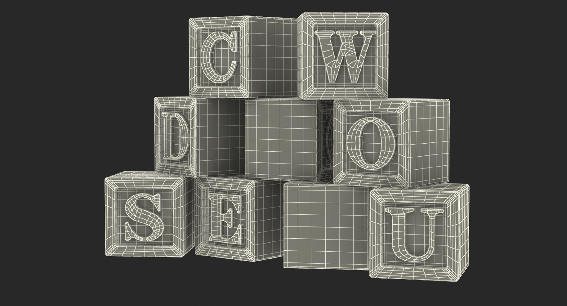 3D Wooden Letter Blocks Model - TurboSquid 1341314