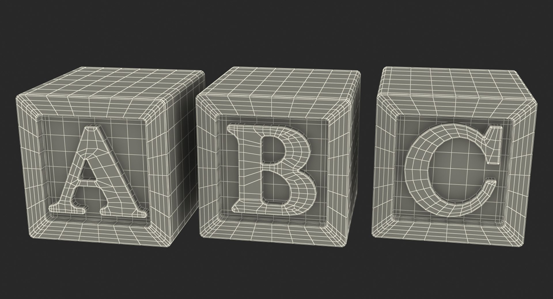 3D wooden letter blocks model - TurboSquid 1341314