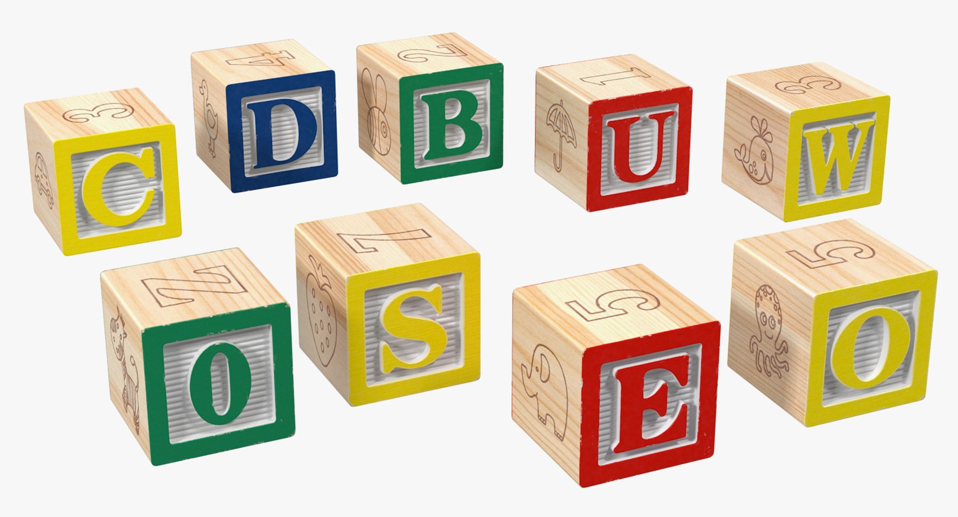 3D Wooden Letter Blocks Model - TurboSquid 1341314