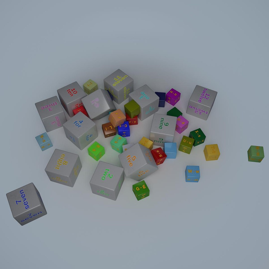 Alphabet Number Cube 2 3d Model