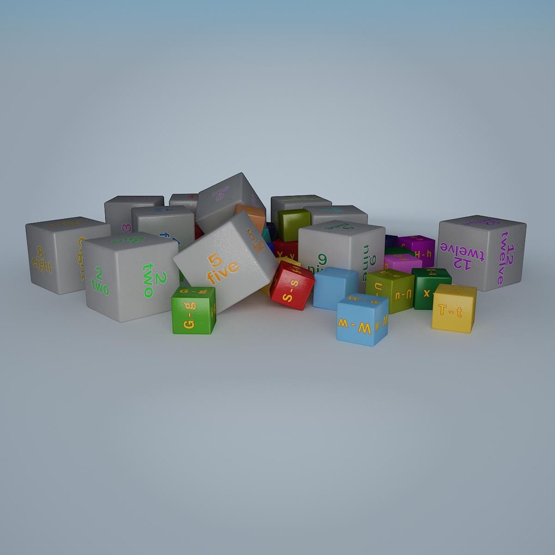 Alphabet Number Cube 2 3d Model