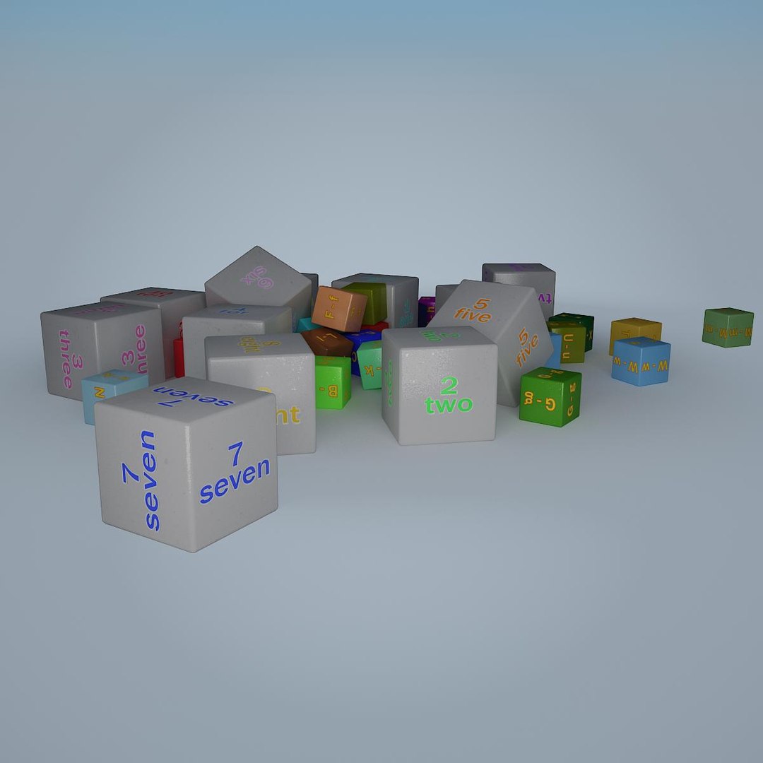 Alphabet Number Cube 2 3d Model