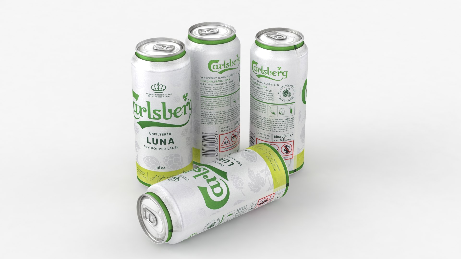 3D Beer Can Carlsberg Luna Unfiltered 500ml 2022 Model - TurboSquid 1944905