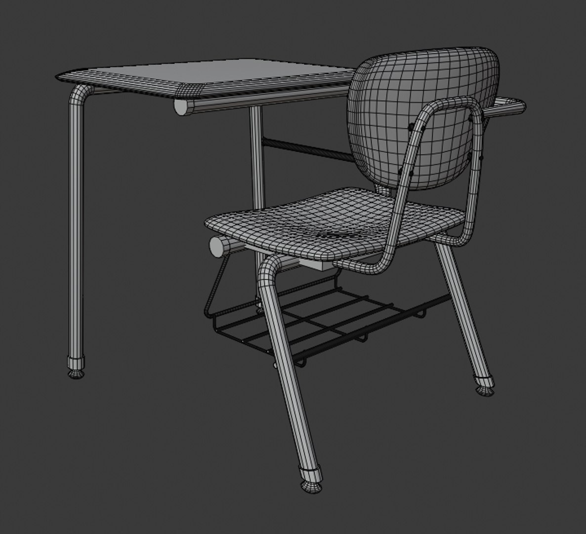 3D School Desk Model - TurboSquid 1575243