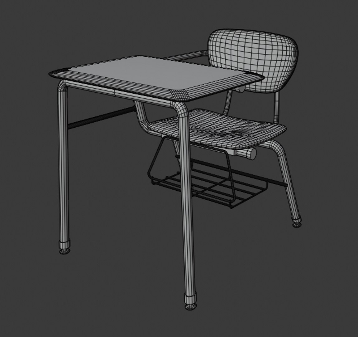 3D School Desk Model - TurboSquid 1575243
