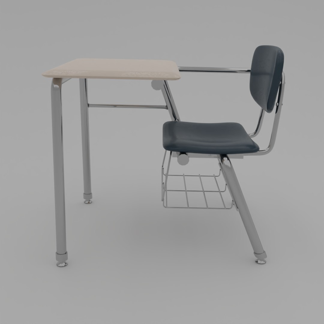3D School Desk Model - TurboSquid 1575243