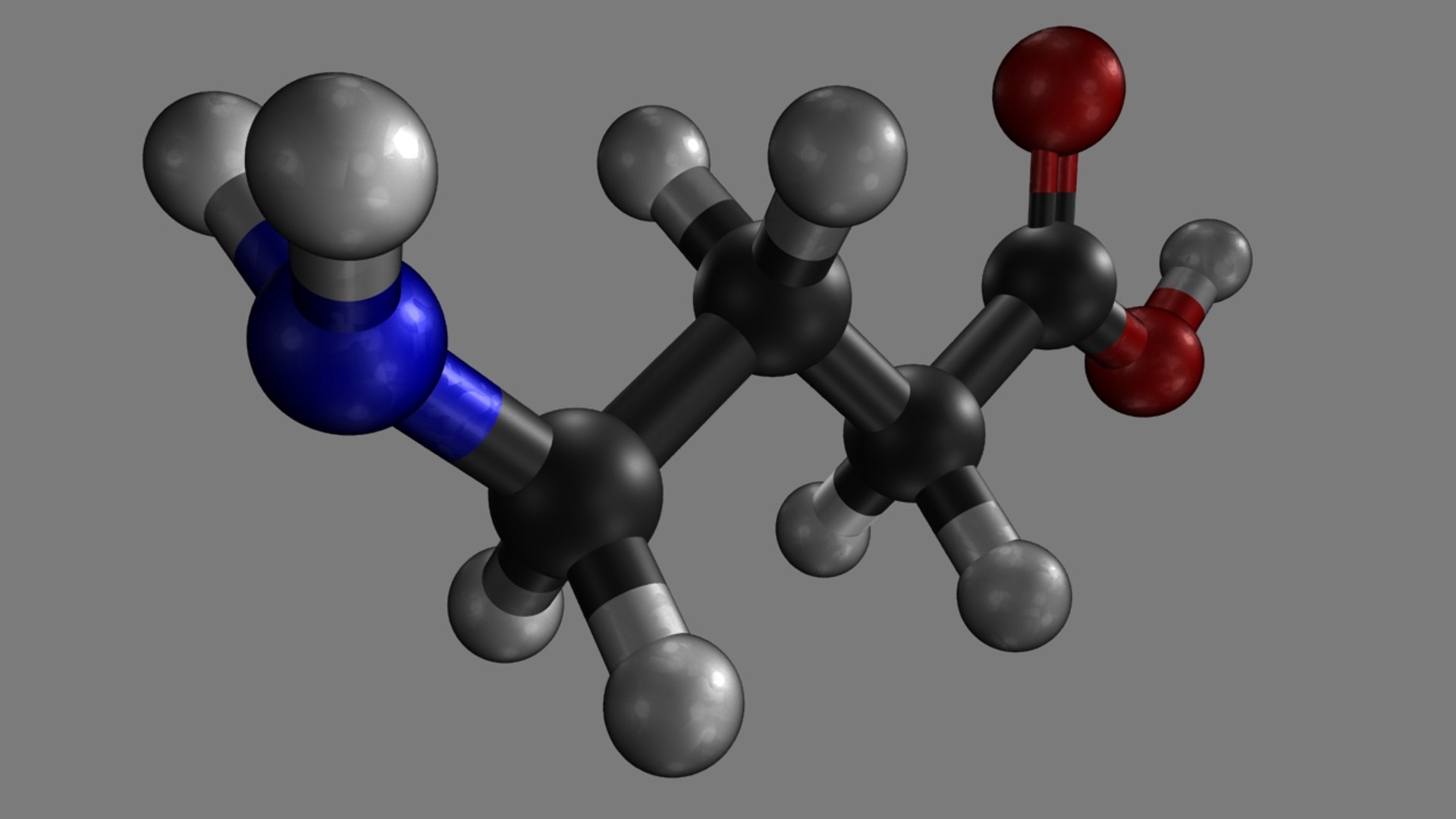 3d Butyric Acid Structural Model