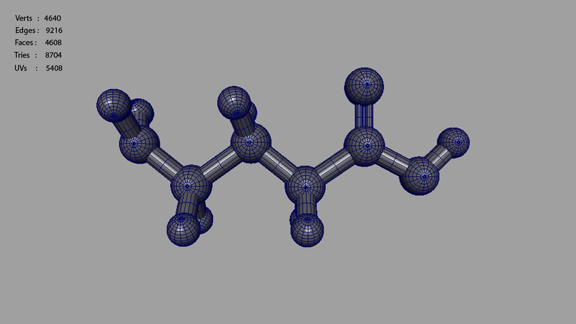 3d Butyric Acid Structural Model