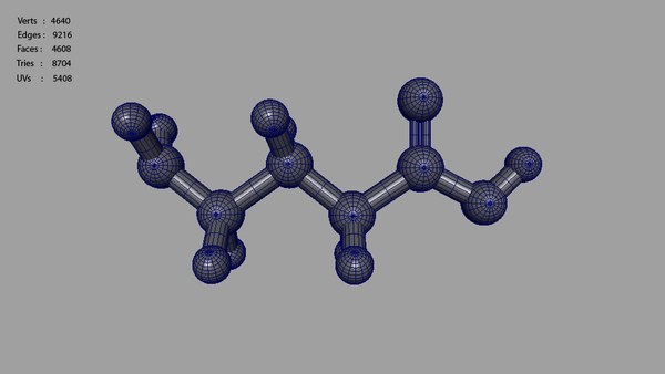 3d butyric acid structural model
