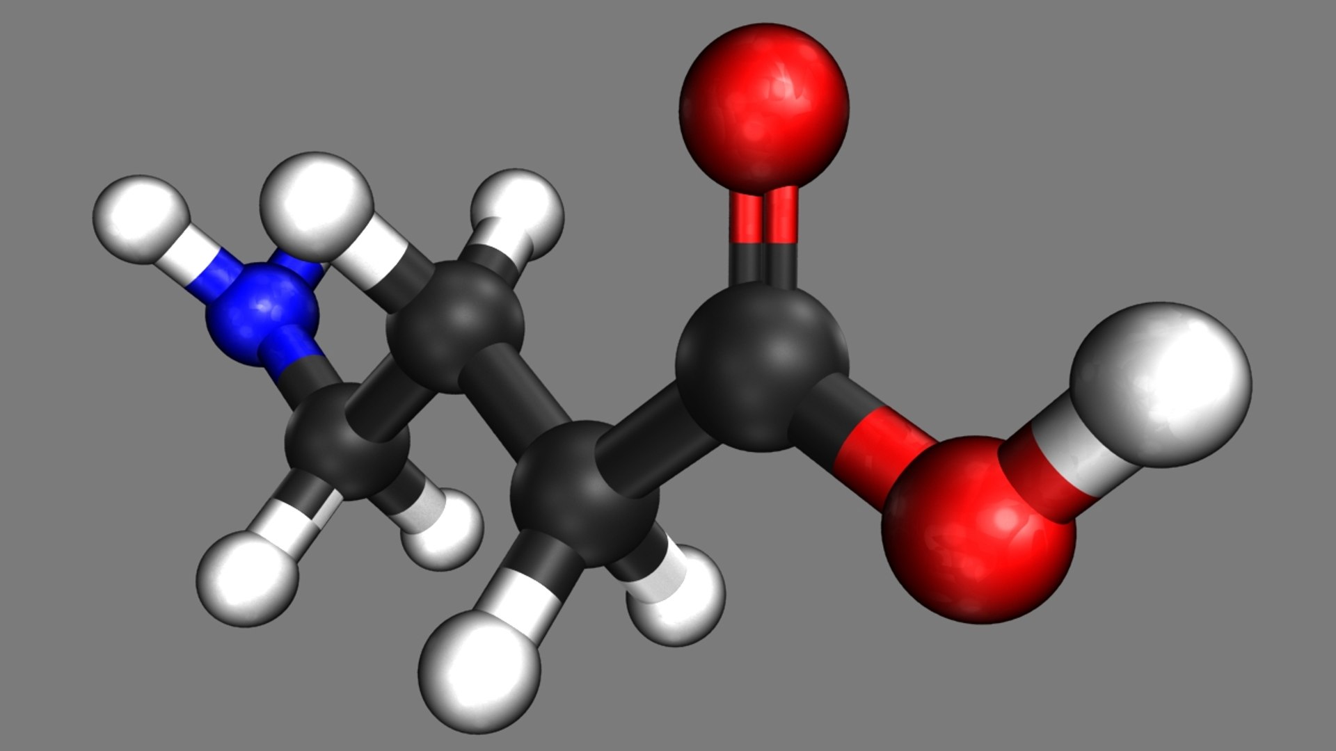 3d Butyric Acid Structural Model