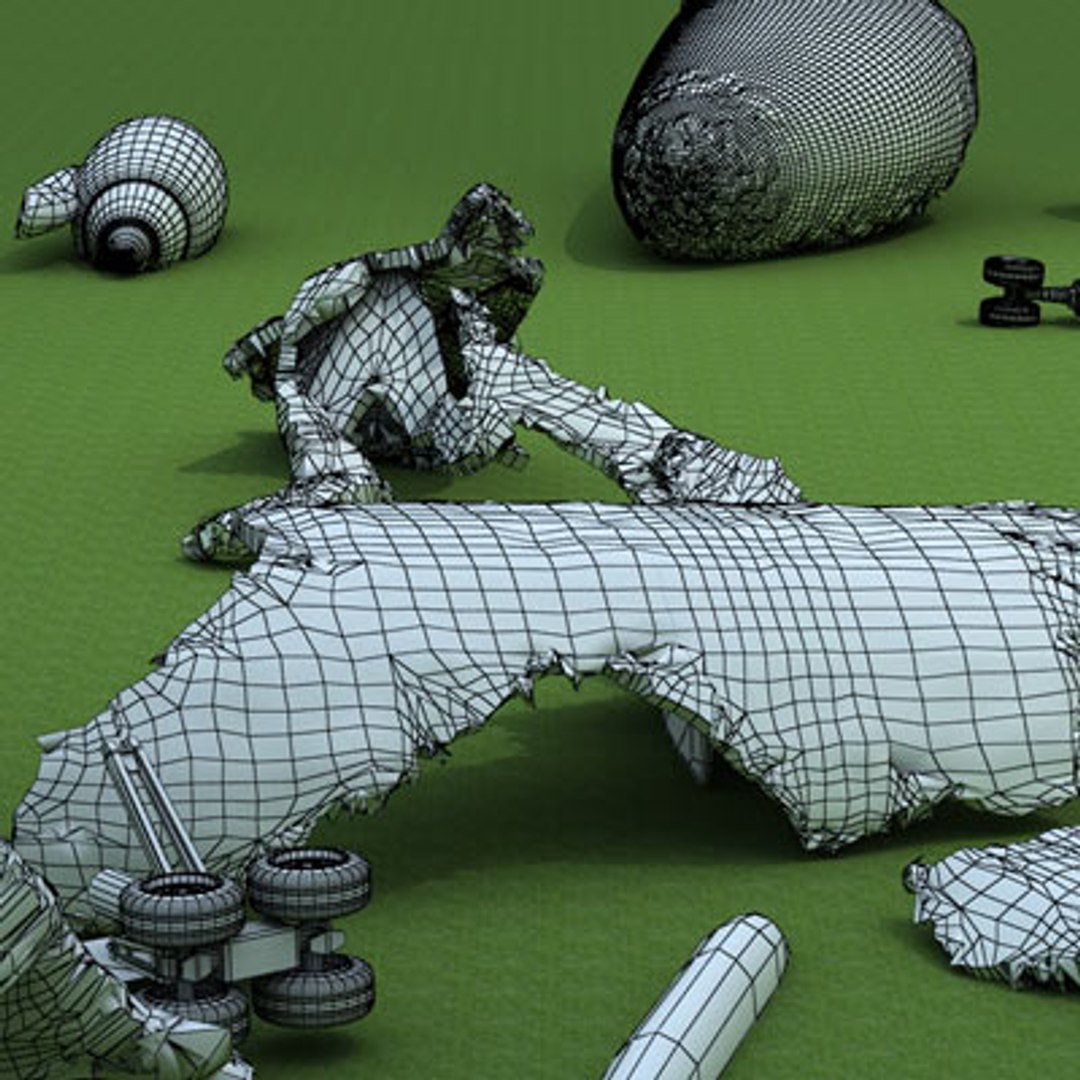 3d Model Crashed Plane