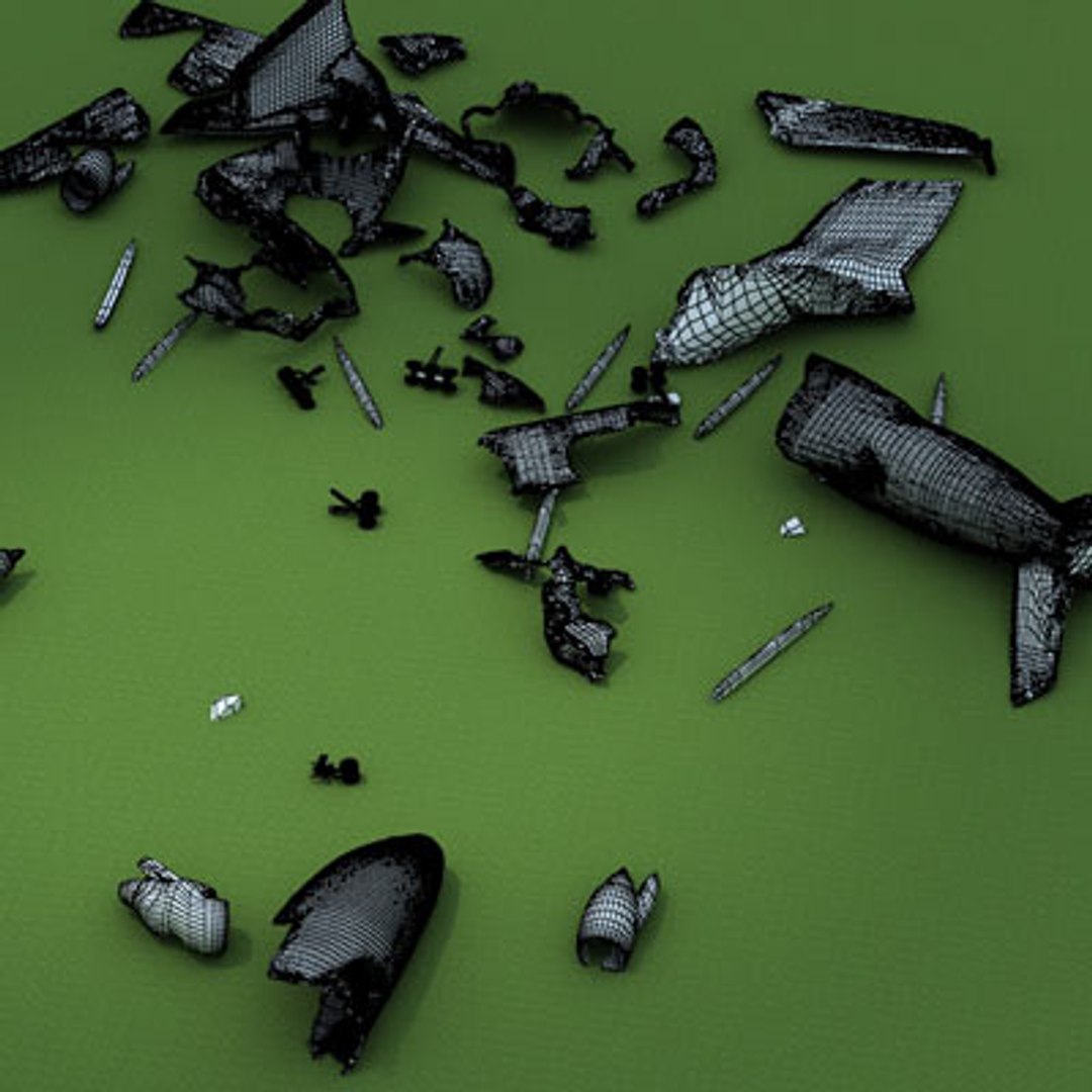 3d Model Crashed Plane