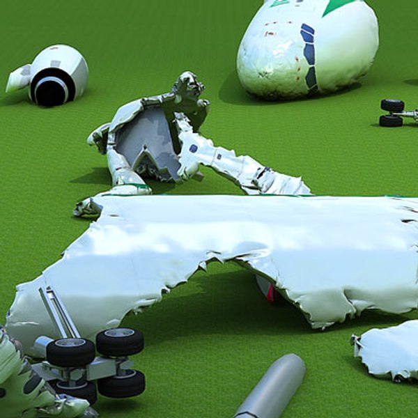 3d model crashed plane