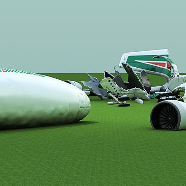 3d model crashed plane