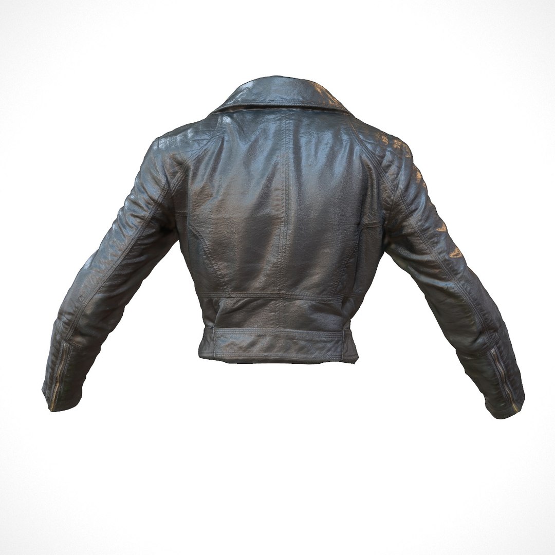 Realistic Jacket Black Leather 3d Obj