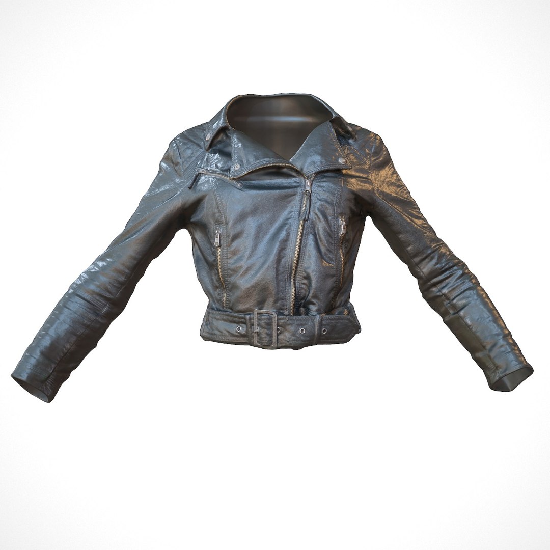 Realistic Jacket Black Leather 3d Obj