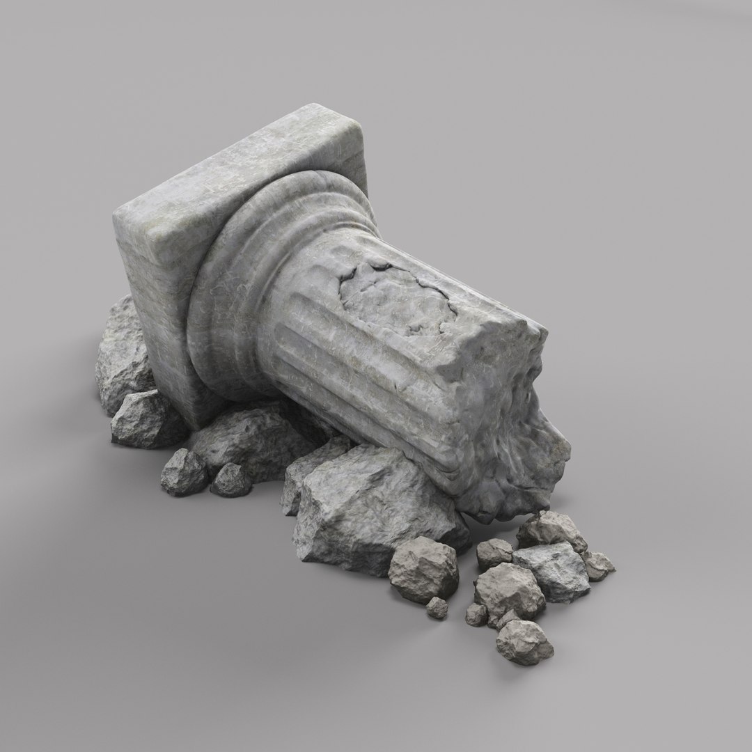 3d Damaged Pillar Column Model