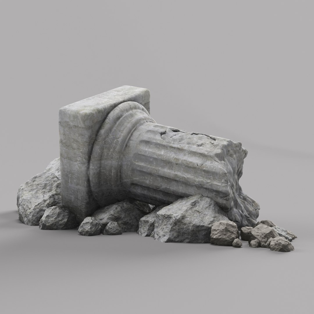 3d Damaged Pillar Column Model